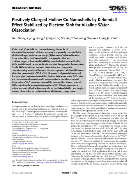 Positively Charged Hollow Co Nanoshells By Kirkendall Effect Stabilized