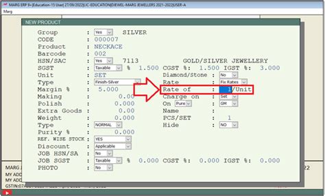 how to create new item in jewellery setup of marg software