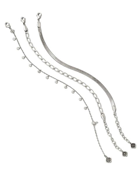 Kassie Set Of 3 Chain Bracelets In Vintage Silver Kendra Scott