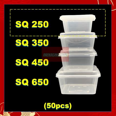 Pp Square Container 250ml350ml450ml Square Disposable Plastic Food