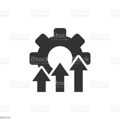 플랫 스타일의 개선 아이콘입니다 흰색 격리 된 배경에 기어 프로젝트 벡터 그림입니다 생산성 비즈니스 개념 아이콘에 대한 스톡 벡터 아트 및 기타 이미지 Istock