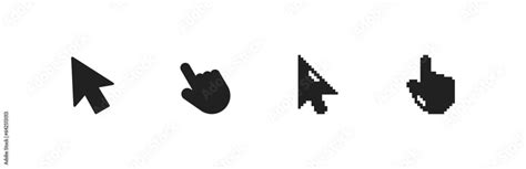 Cursor Icon Set Digital Mouse Pointer Symbols Vector Eps 10 Stock