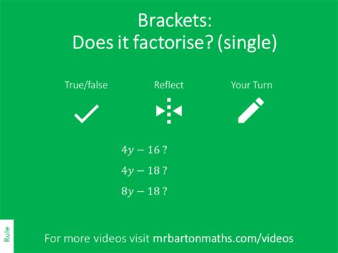 Does It Factorise Single Bracket Variation Theory
