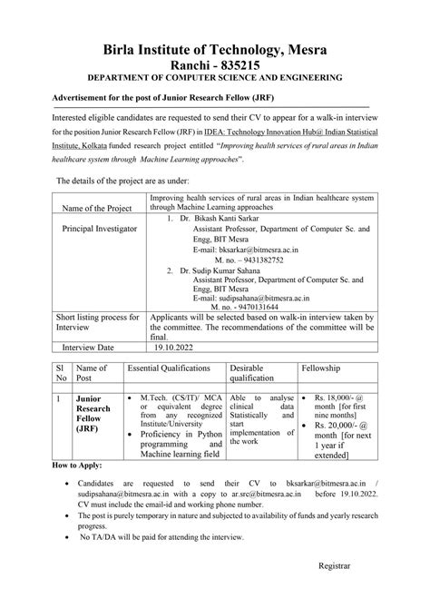 Dr Sudip Sahana On Linkedin Interested Candidates Can Apply For Research Fellow Provision For