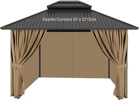 Aonear Gazebo Privacy Curtains 10 X 12 With Zipper 4 Panels Side Wall