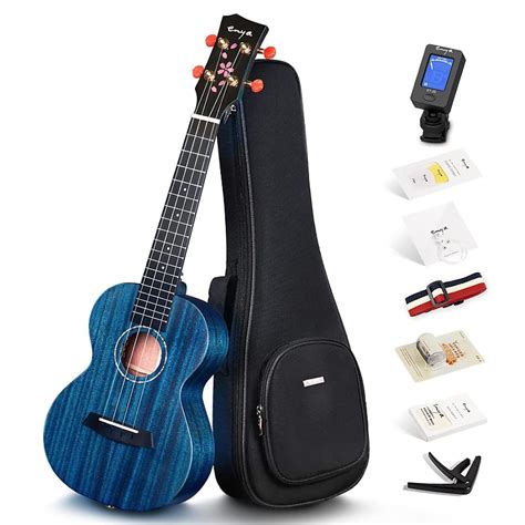 Concert Ukulele 23 Blue All Solid Mahogany Acoustic Electric Reverb