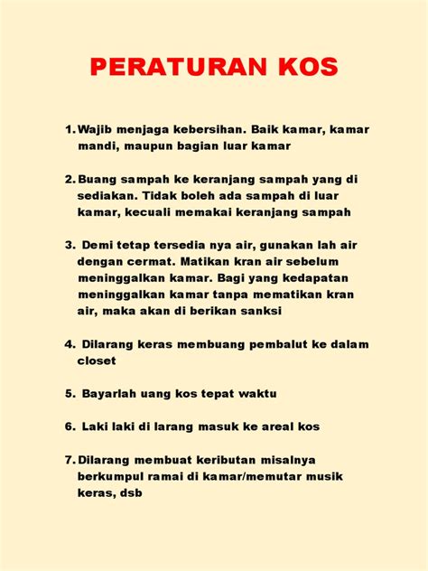 Peraturan Kos Pdf