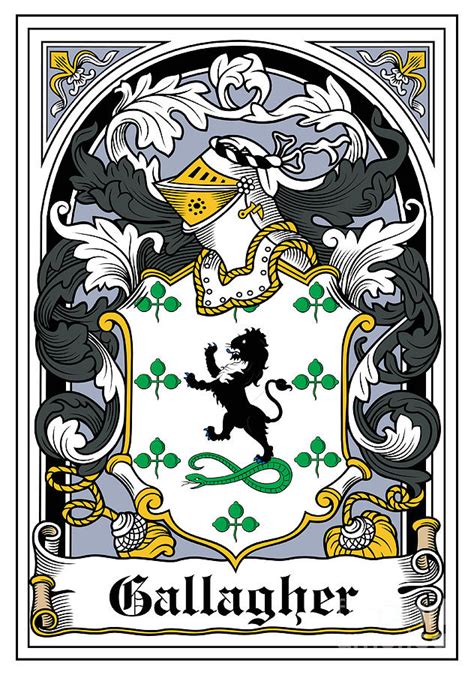 Gallagher Coat Of Arms Irish Digital Art By Heraldry Pixels