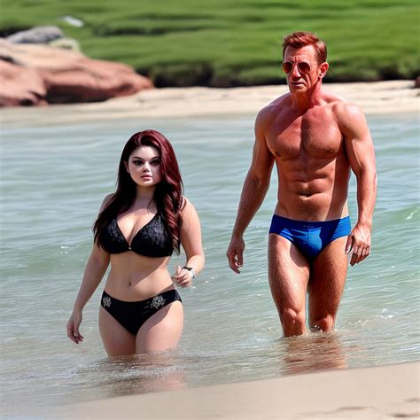 Ariel Winter And James Bond On The Beach