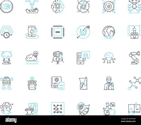 Computerized Systems Linear Icons Set Automation Artificial