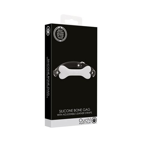 Ouch Puppy Play Silicone Bone Gag White