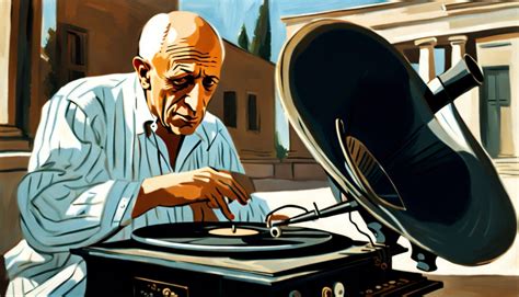 Pablo Picasso Listening To Classical Music On His By Madincleveland On