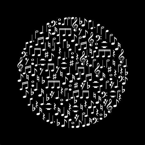 Circle Shape Created From Musical Notation Sign Or Musical Key Icon