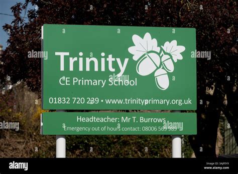 Trinity Ce Primary School Sign Aldwincle Northamptonshire England