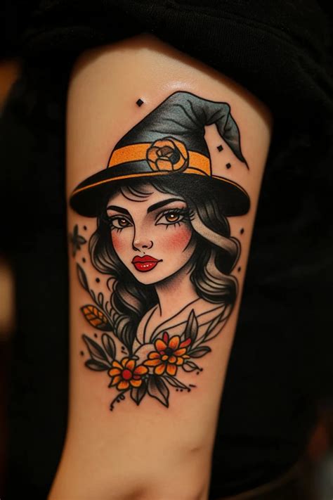 50 Witch Tattoo Ideas For Halloween Fans Flash Your Tat Tattoo Design Inspiration