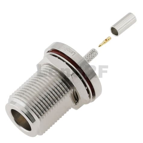 Reliable Type N Female Connector Bulkhead Crimping For Rg316 Rg174