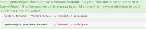 Does Vector3forward Give The Local Direction Or World Direction R