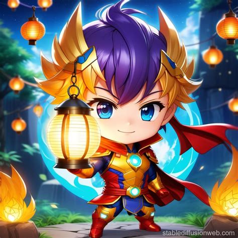 Chibi Hero With Head As Lantern Stable Diffusion Online