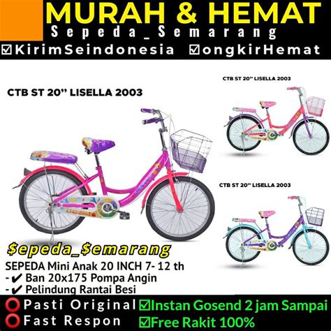 Jual Sepeda Mini Putri Keranjang 20 Inch Lisella Lisela Usia 7 12 Th