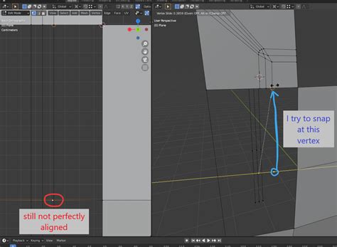 snapping vertex with edge slide but cannot be parallel to snapped