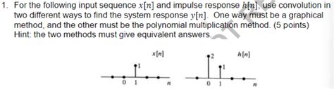 Solved 1 For The Following Input Sequence X N And Impulse
