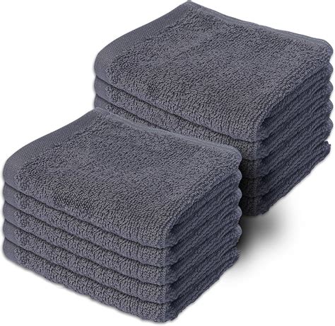 Makooz 10 Pc Face Flannels Pack 500 Gsm 100 Egyptian Cotton Towel Set Quick Dry And