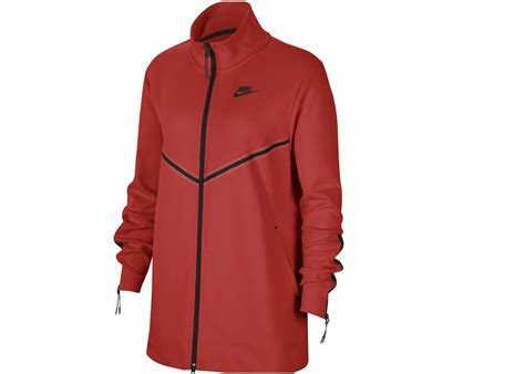 Nike Womens Tech Fleece Full Zip Sweatshirt Red Fw24 Us