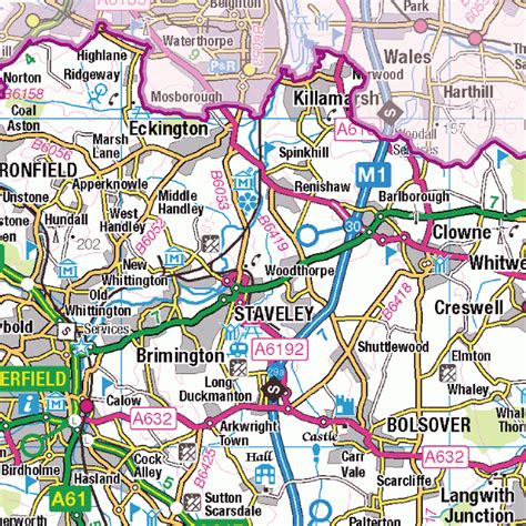 Derbyshire County Map Xyz Maps