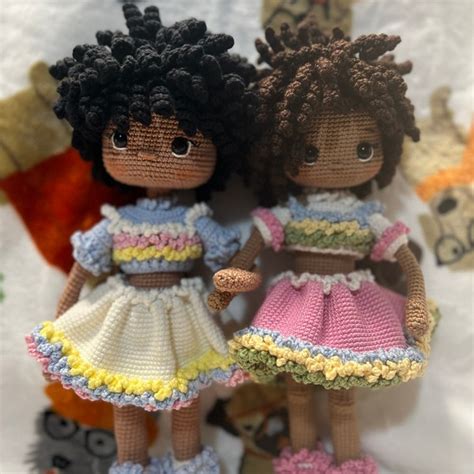 Amigurumi Dark Skin Doll Crochet Black Doll Amigurumi Doll For Sale