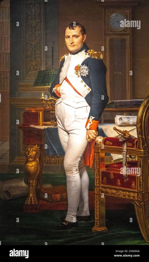 Painting By Jacques Louis David Of The Emperor Napoleon In His Study