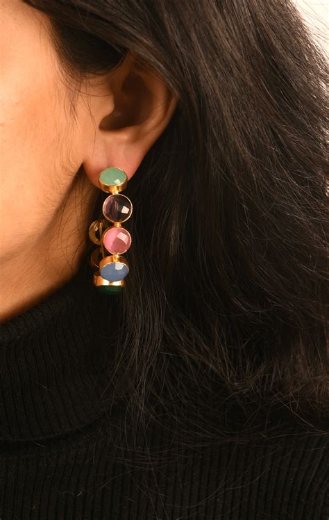 Radiant Splendor Emily Rainbow Hoops By Totapari Jewellery