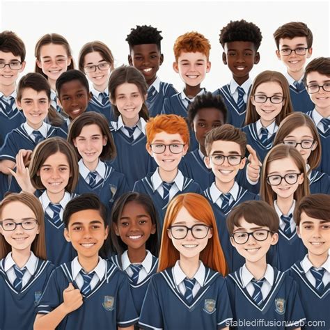 Teamwork In Secondary School Classroom Stable Diffusion Online