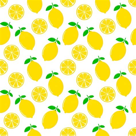 Premium Vector Lemon Slices Seamless Pattern