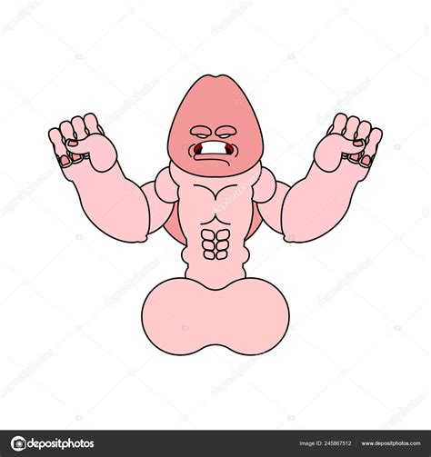 Penis Strong Cool Serious Dick Powerful Strict Vector Illustration