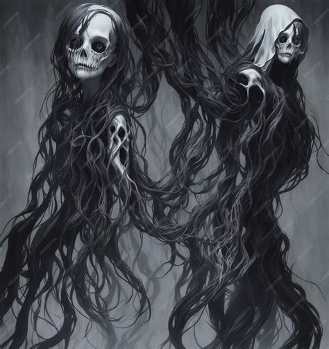 Premium Ai Image Scary Ghost Skeleton Woman For Halloween