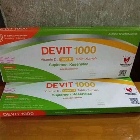 Jual Devit 1000 Box 30 Tablet Vitamin D3 1000 Iu Shopee Indonesia