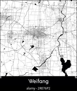 City Map Weifang China Asia Vector Illustration Stock Vector Image