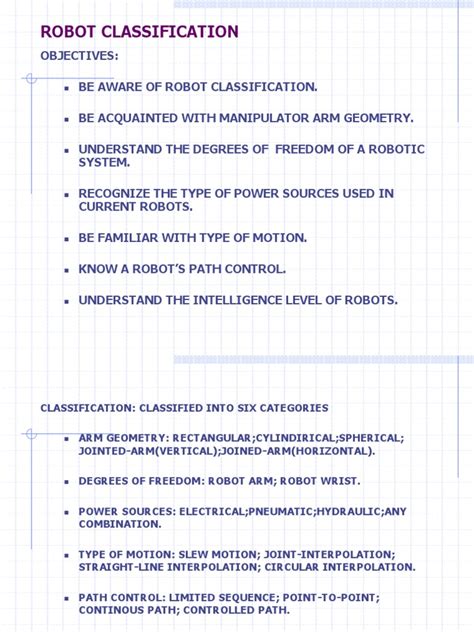 Lec4 Robot Classification Pdf Actuator Robot