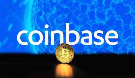 Coinbase Cryptocurrency Stock Market Name On Abstract Digital