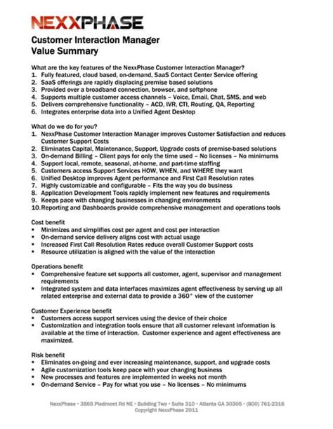 Customer Interaction Manager Pdf