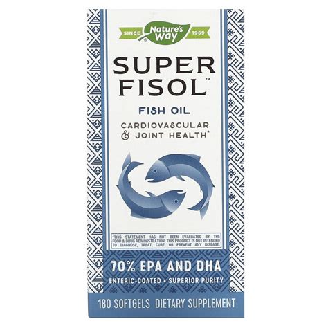 Natures Way Super Fisol Fish Oil 180 Softgels Suplemento Para El