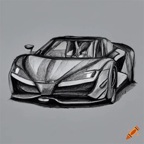 Pencil Sketch Of A New Supercar On Craiyon