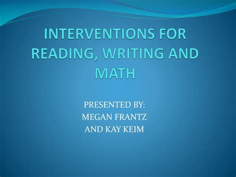 Ppt Interventions For Reading Writing And Math Powerpoint Presentation Id 2504611