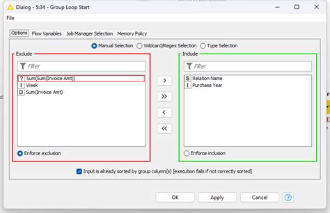 Moving Aggregator Group Loop Start Error Window Length Knime