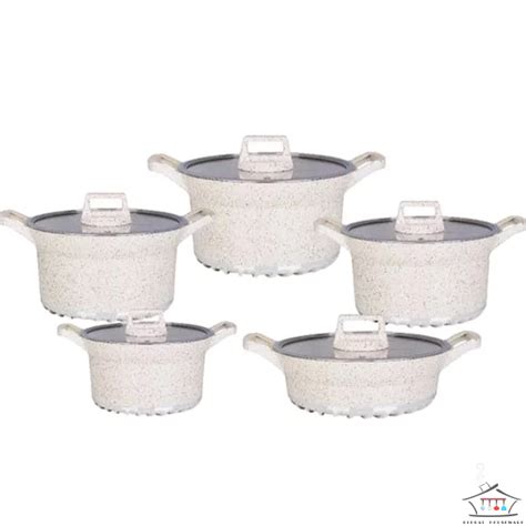 Cookware Set Bosch 10 Piece Granite Non Stick Cream Global Houseware