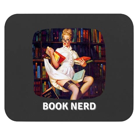 Book Nerd Reading Club Sexy Pin Up Girl Reading Librarian Mouse Pads