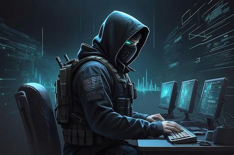 Premium Photo An Illustration Where Lines Of Code Transform Into Weapons