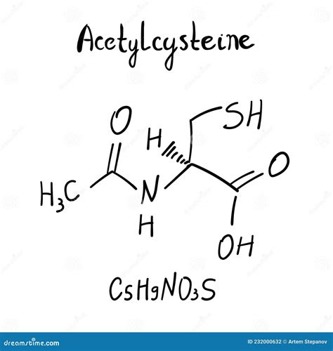 Acetylcysteine Molecular Structure 3d Flat Model N Acetylcysteine