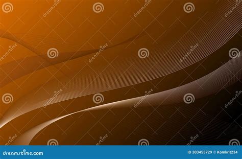 Orange Smooth Lines Wave Curves With Gradient Abstract Background Stock Vector Illustration Of