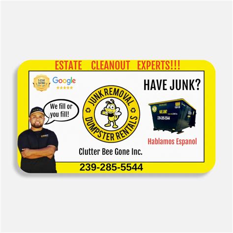 Clutter Bee Gone Junk Removal Dumpster Rentals Clean Outs Naples Fl